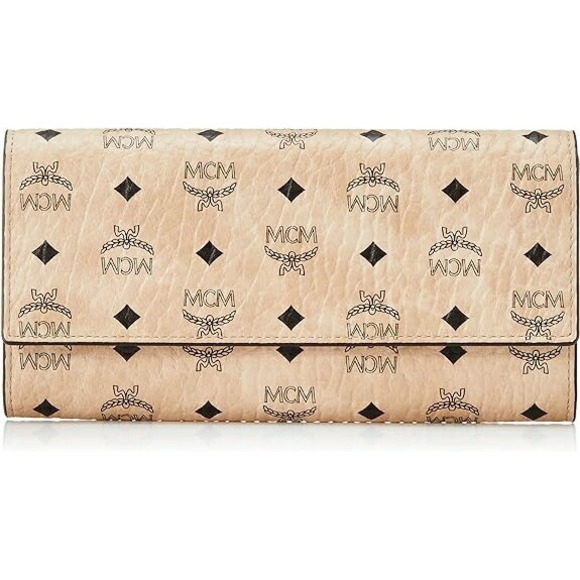 MCM | Bags | Mcm Wallet Visetos Original Long Canvas X Leather Black ...